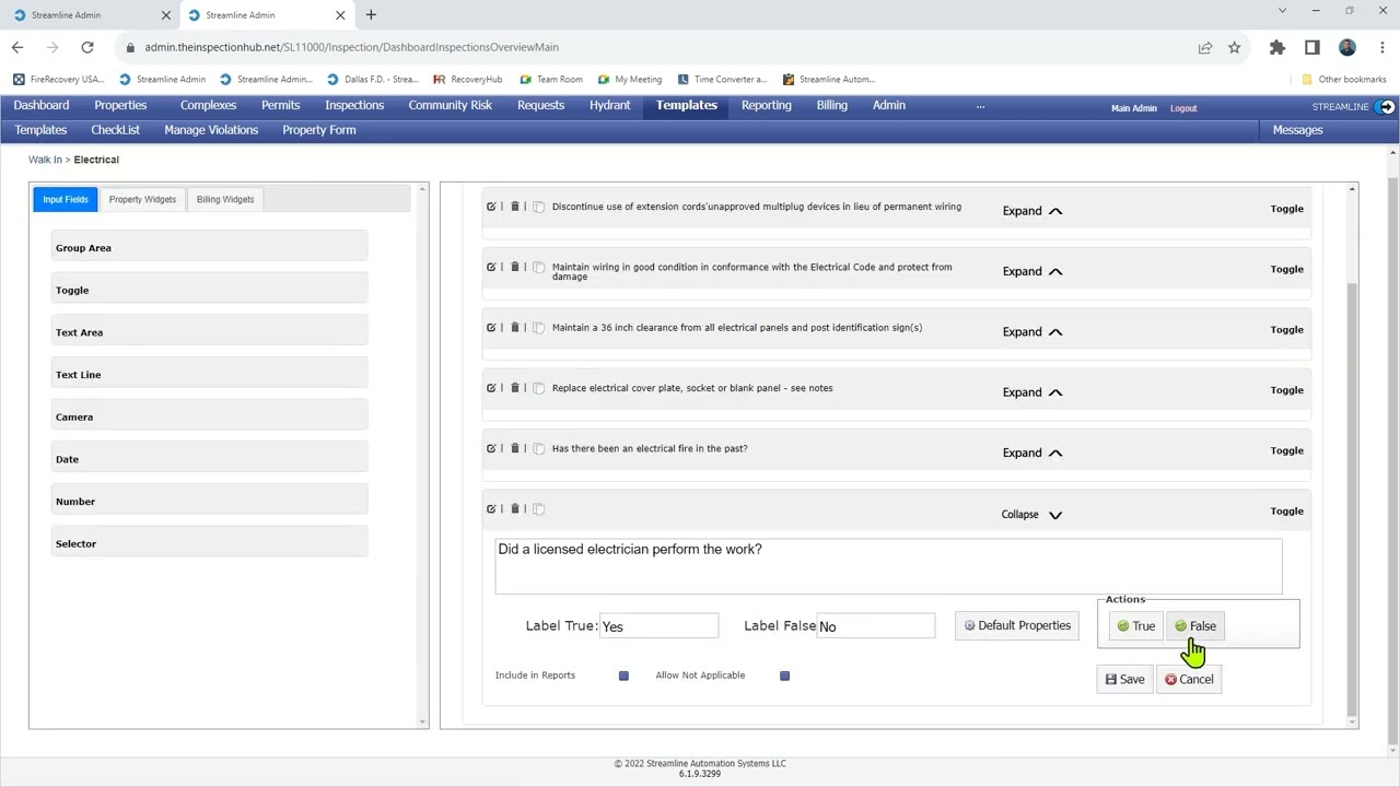 Create an Inspection Checklist Question Using Toggles
