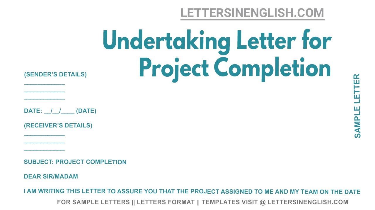 Undertaking Letter For Project Completion