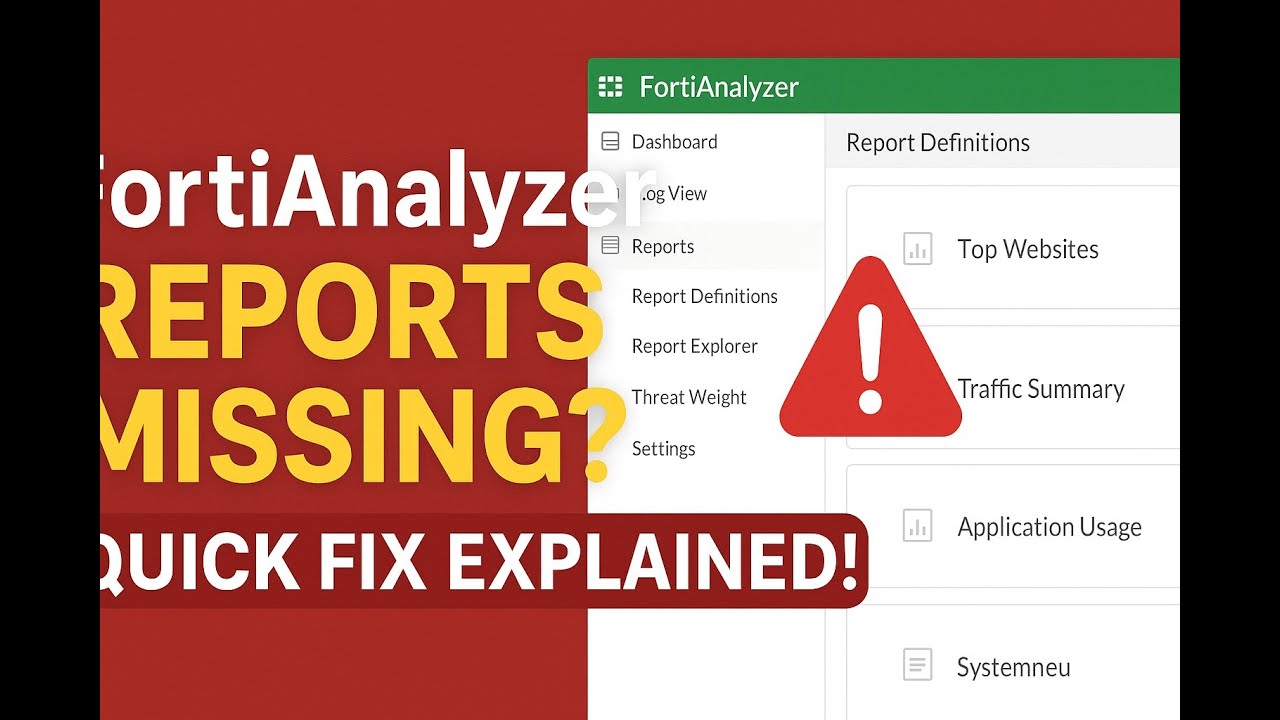FortiAnalyzer Troubleshooting — Missing Report Templates, Charts, and Datasets in Report Definitions