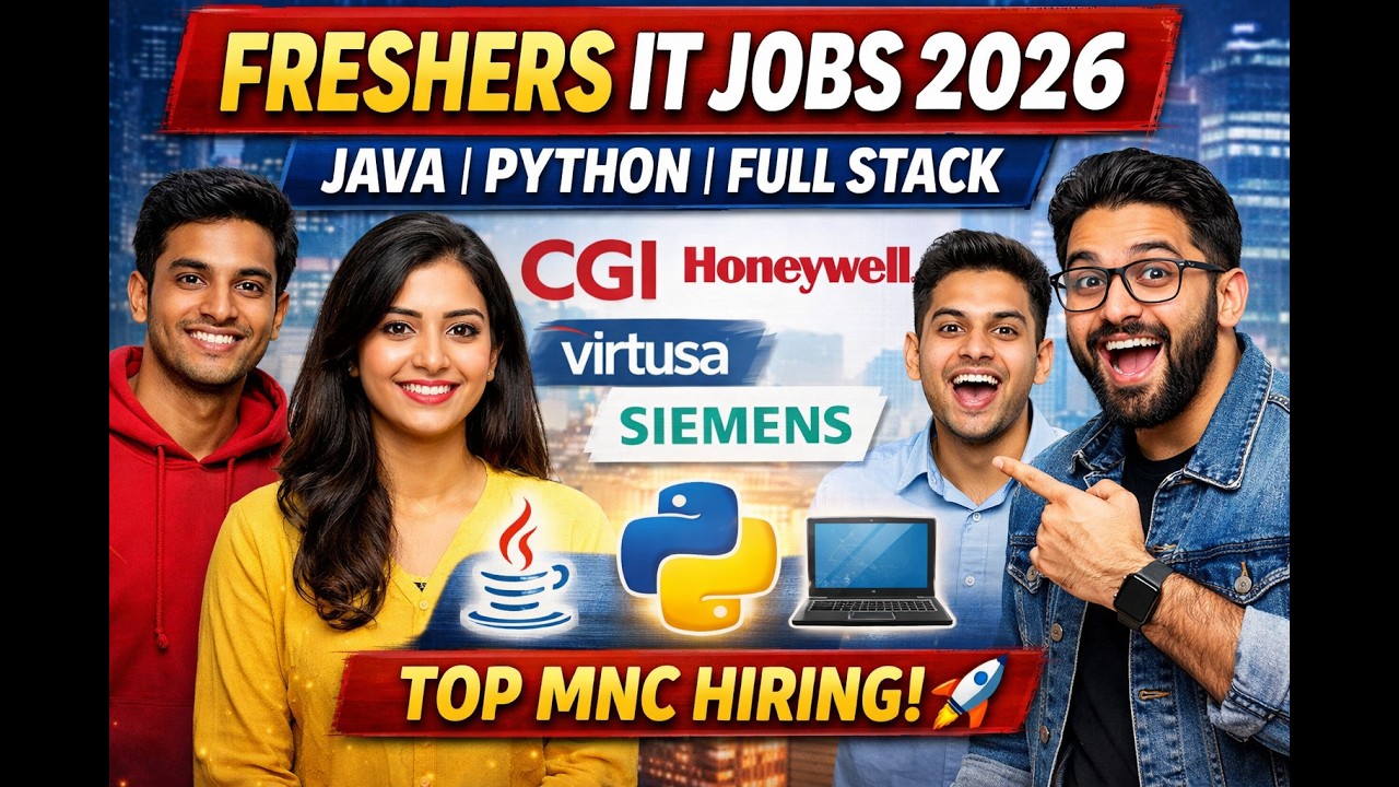🚀 Freshers IT Jobs 2026 | Java Python Full Stack 💻 CGI, Honeywell, Siemens Hiring Now!