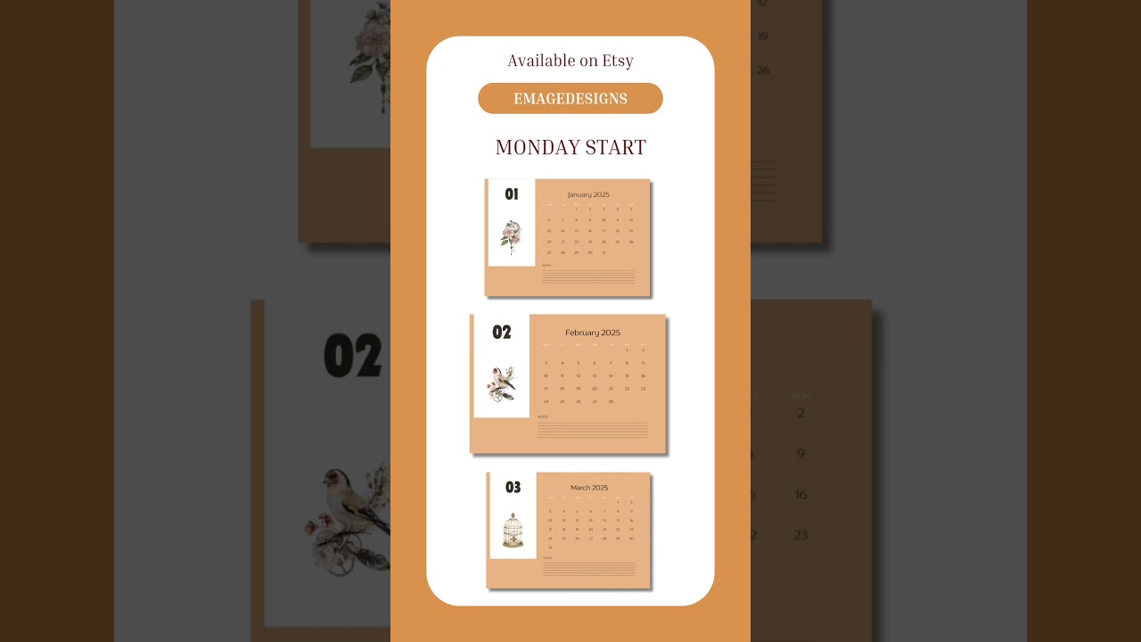 Print on demand #etsy #minimalist #journaling #journal #calendar #2025 #printables #prints