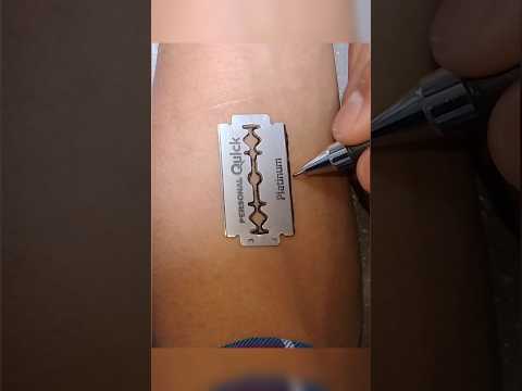 New creative blade tattoo | Tattoo with blade help #shorts