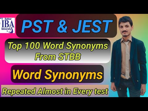 Top 100 most reported Word synonyms in every test | Word synonyms from STBB | PST JEST test | JEST