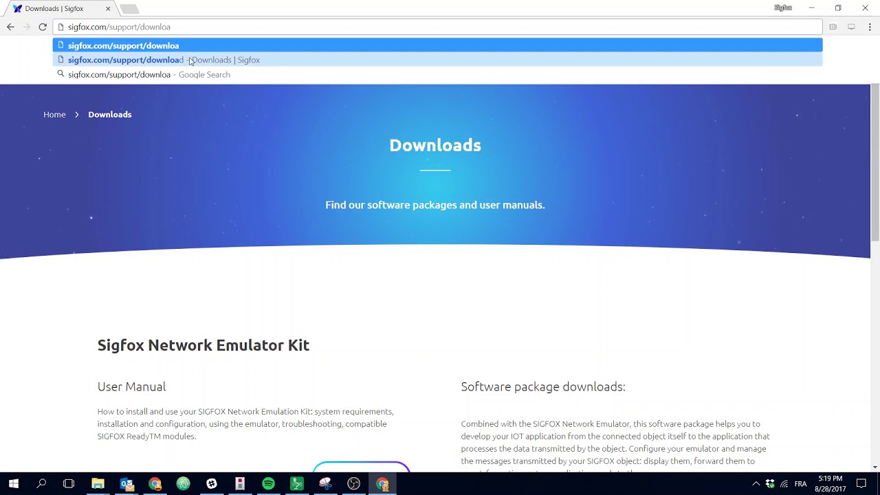 Sigfox Network Emulator Getting started