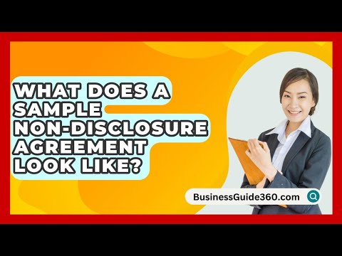 What Does A Sample Non-Disclosure Agreement Look Like? - BusinessGuide360.com