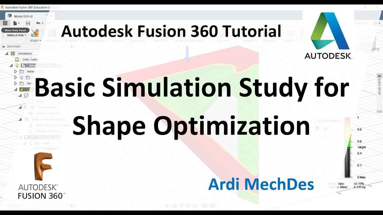 Autodesk Fusion 360 Tutorial - Basic Simulation Study for Shape Optimization