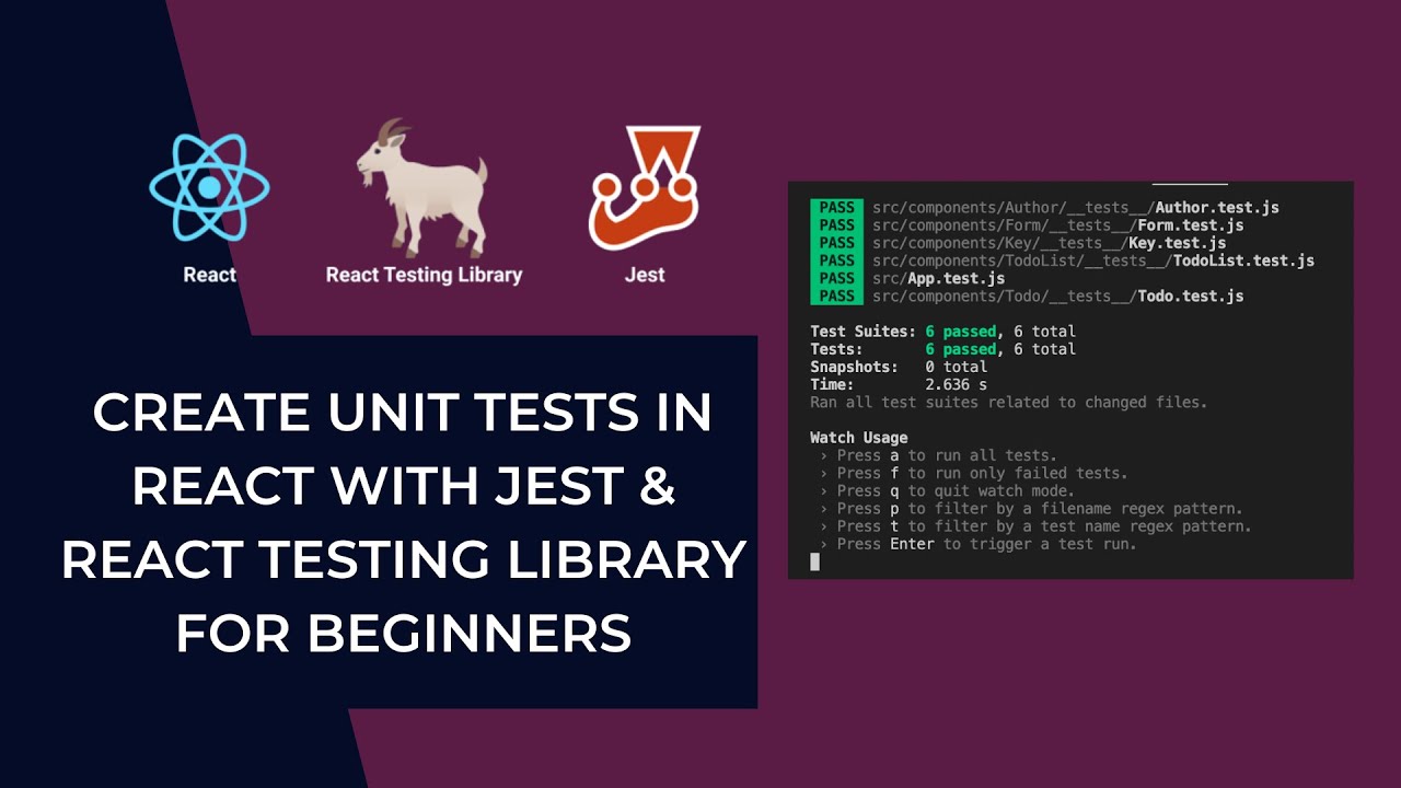 Test Your React Application With Jest & React Testing Library For Beginners