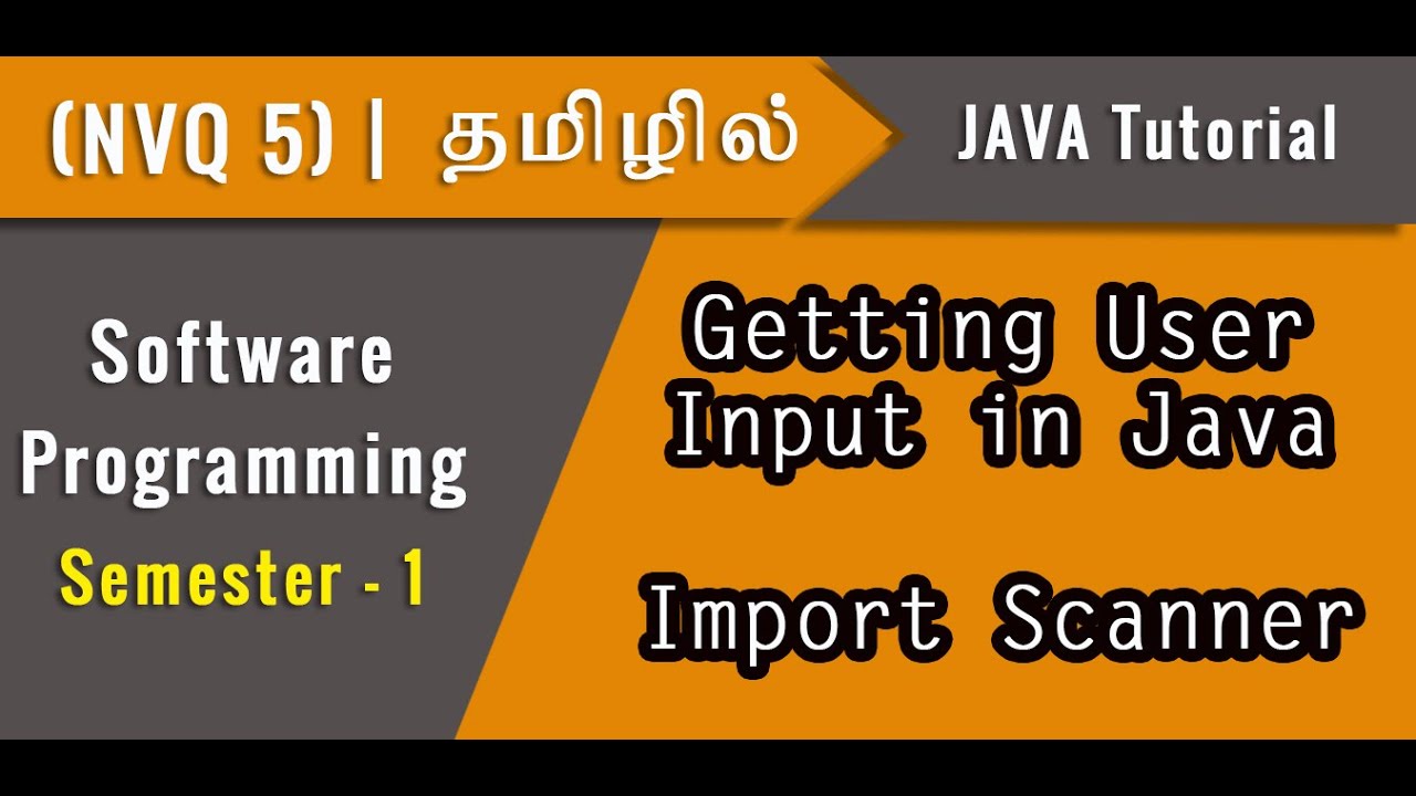 Getting User Input  in Java | NVQ 5 | Scanner | Software Programming