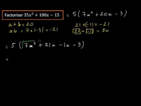 Factoriser un trinôme en décomposant le terme en x - exemple 2 (vidéo ...