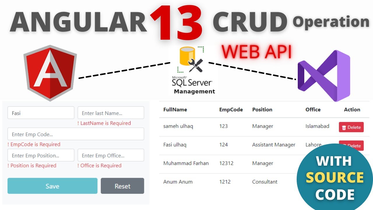 Angular 13 Web API Crud Operation With SQL Server | Angular with asp.net core