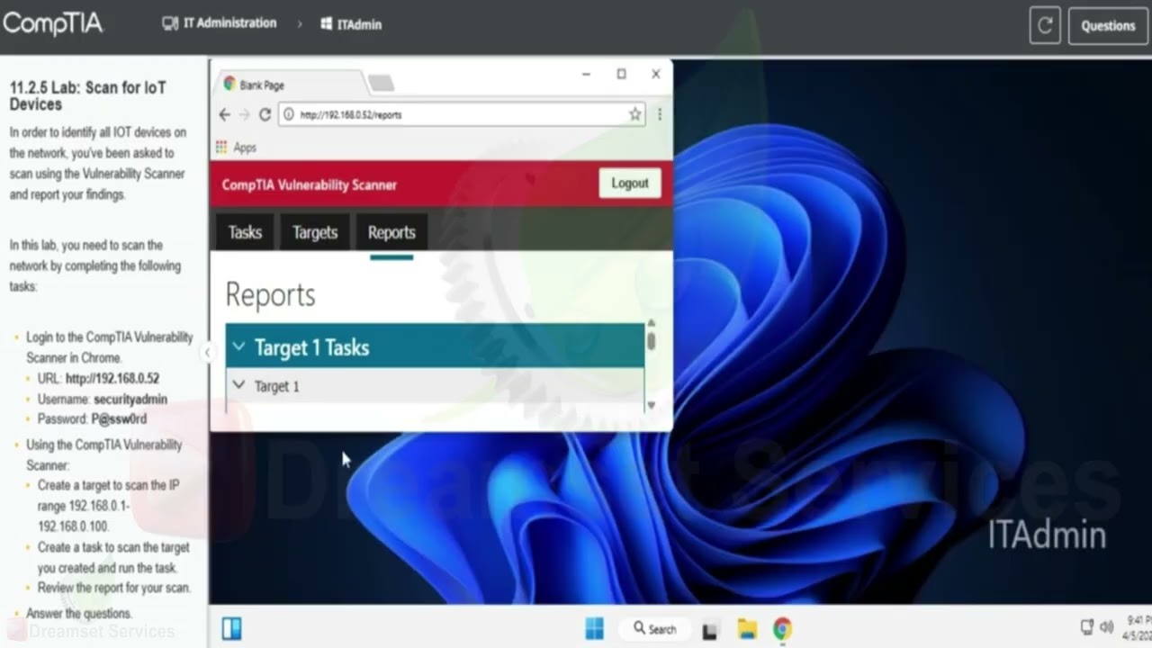Network + 11.2.5 Scan for IoT Device TestOut