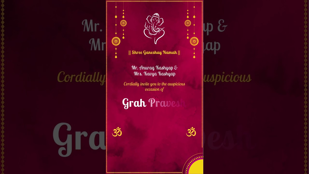 Traditional Theme House Warming Ceremony Invitation