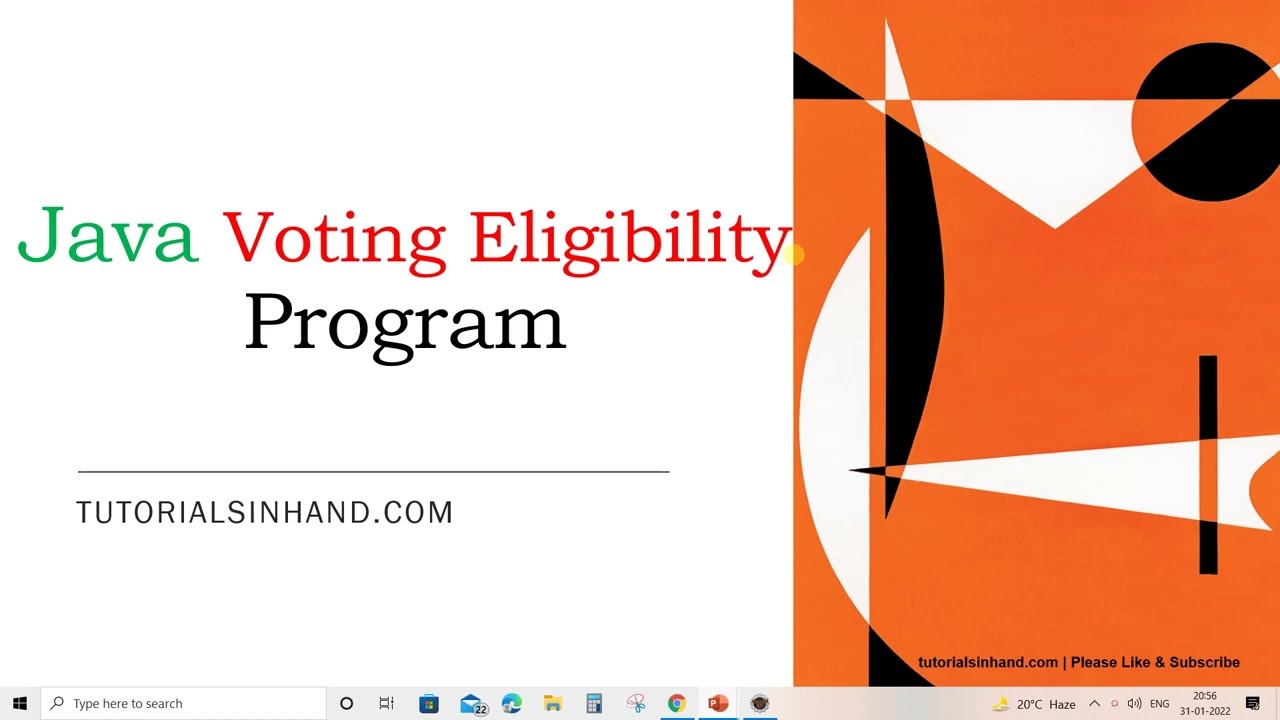 Java voting eligibility program | if else statement in java | if else condition in java