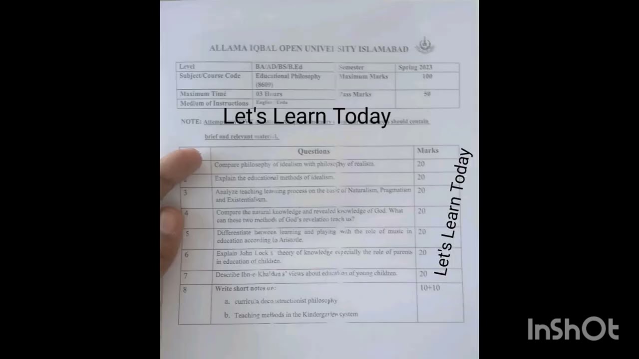 8609 past papers 8609| #aiou #lms #exam #online #onlineeducation #class #education #admission #cms