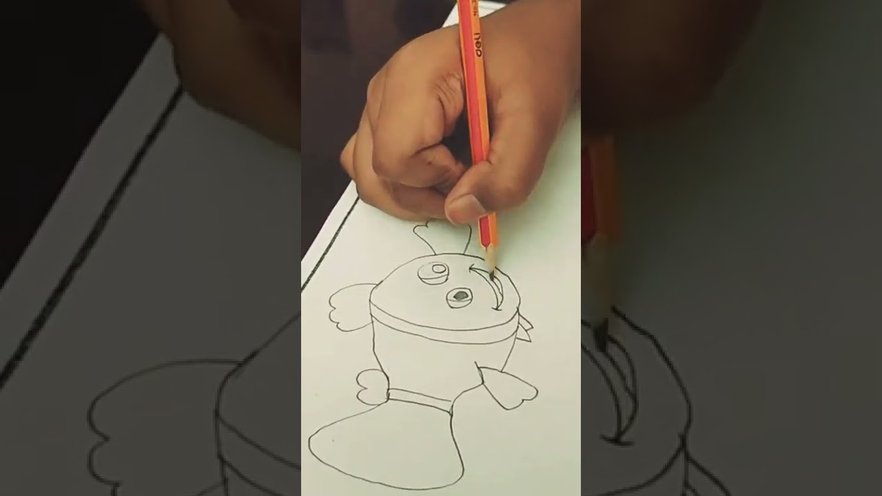 Nemo fish- clip art & realistic.. colour pencil drawing