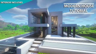 Minecraft: How To Build a Large Modern House Tutorial(#35) | 마인크래프트 건축 ...