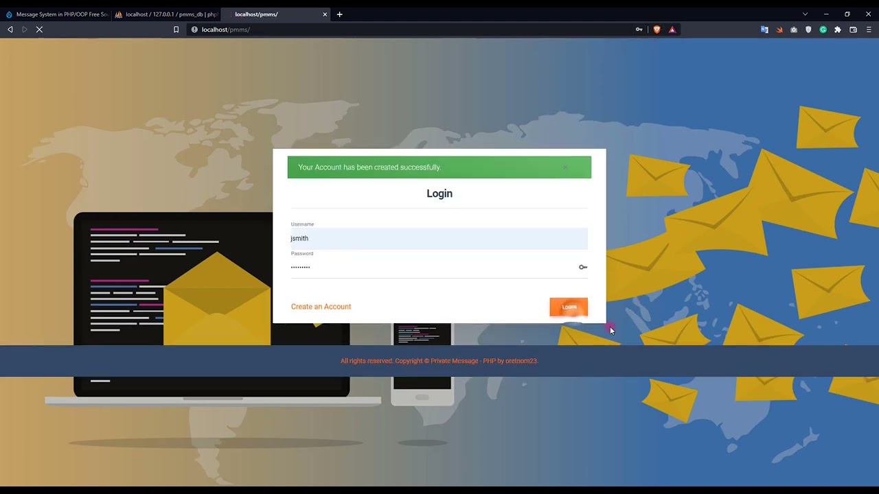 Message System in PHP DEMO