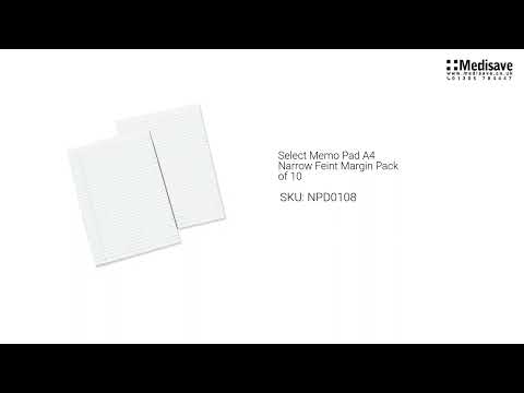 Select Memo Pad A4 Narrow Feint Margin Pack of 10 NPD0108