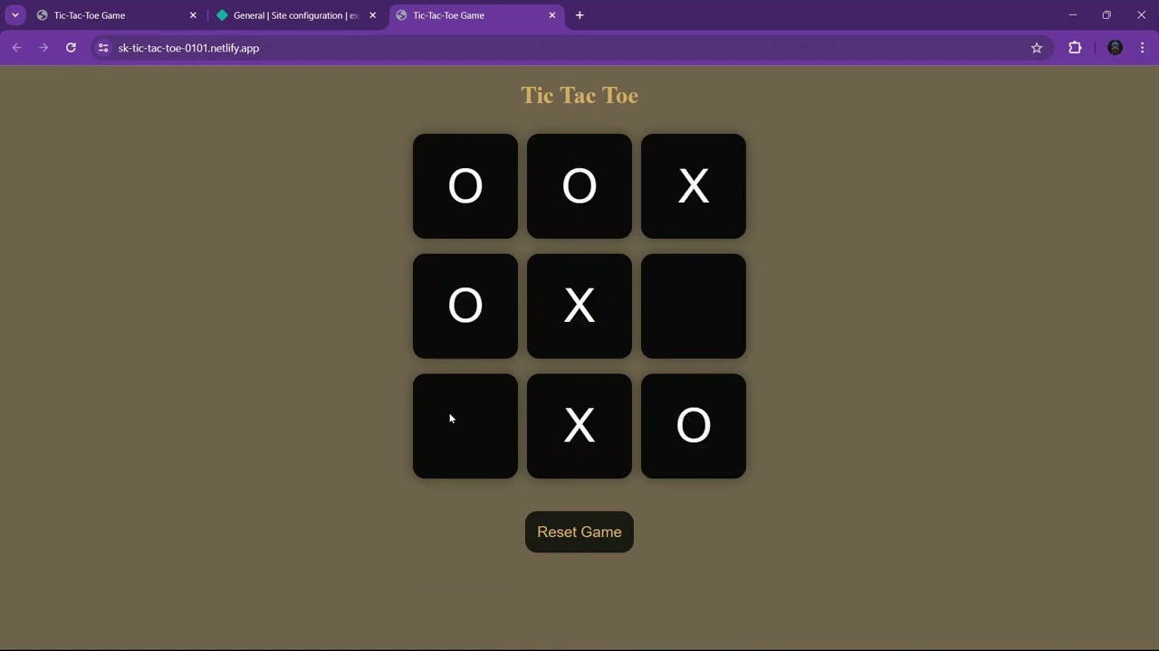 Tic Tac Toe Game WebApp || Details Code on GitHub. ❌⭕