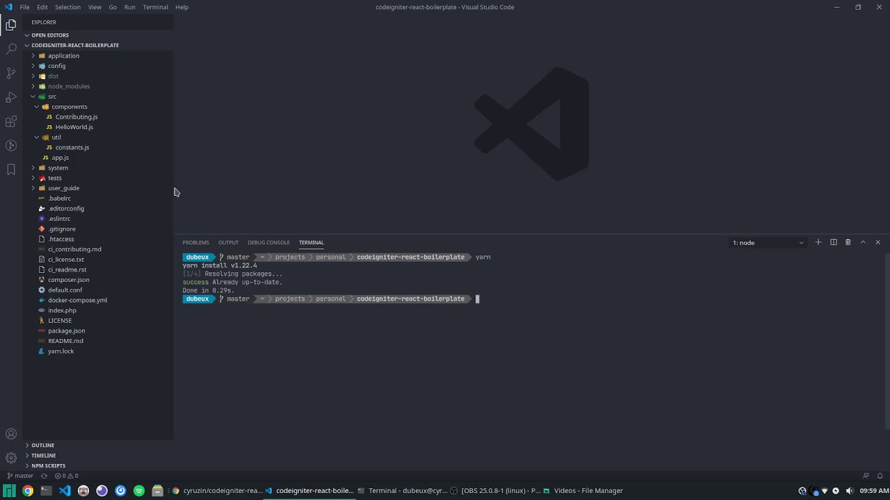 How to install CodeIgniter React Boilerplate with Docker