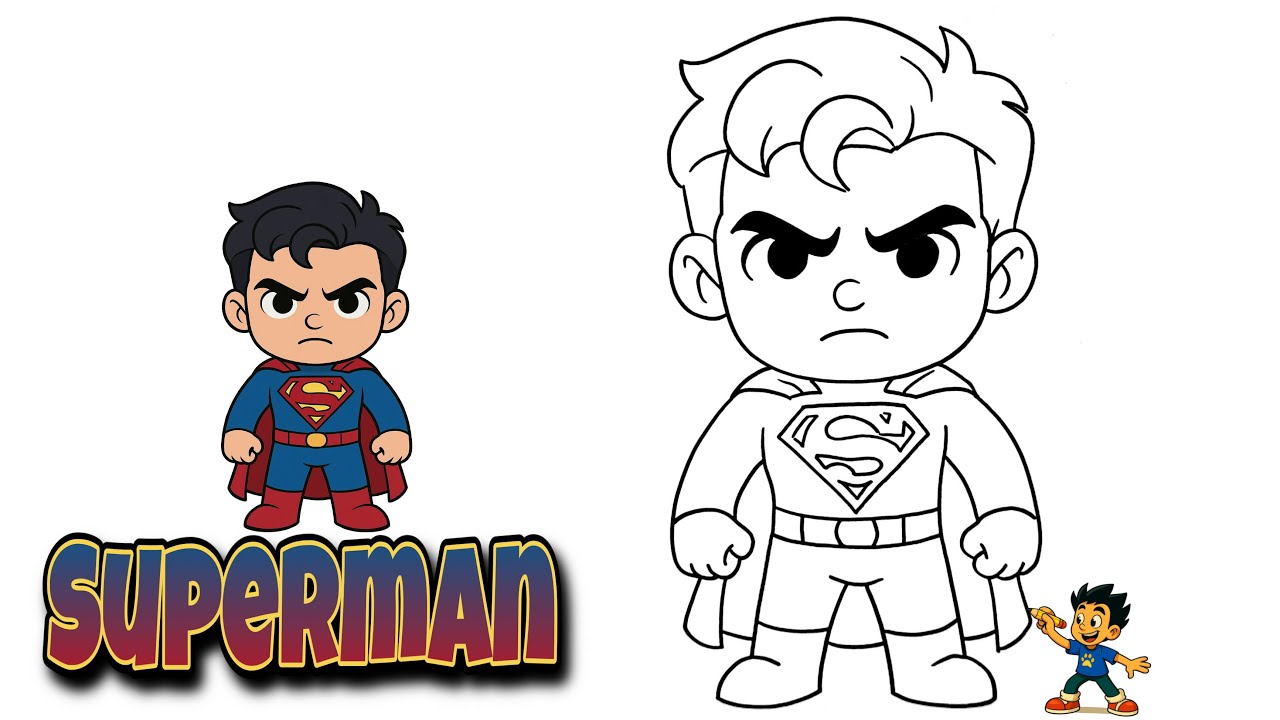 How To Draw CHIBI SUPERMAN | SuperMan #superman2025 #superman #drawing 