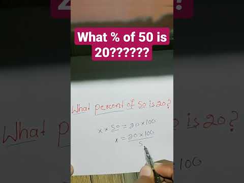 how to solve percentage problem||what percent of 50 is 20? #shorts #percentage #maths #iq #viral