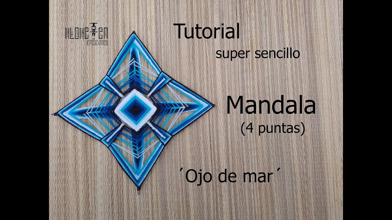 God's eye tutorial, 4-point woven mandala for beginners, Ojo de mar. handmade