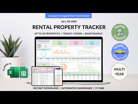 Rental Property Spreadsheet Tutorial - Tenant Tracker - Income&Expense - Property & Unit Management