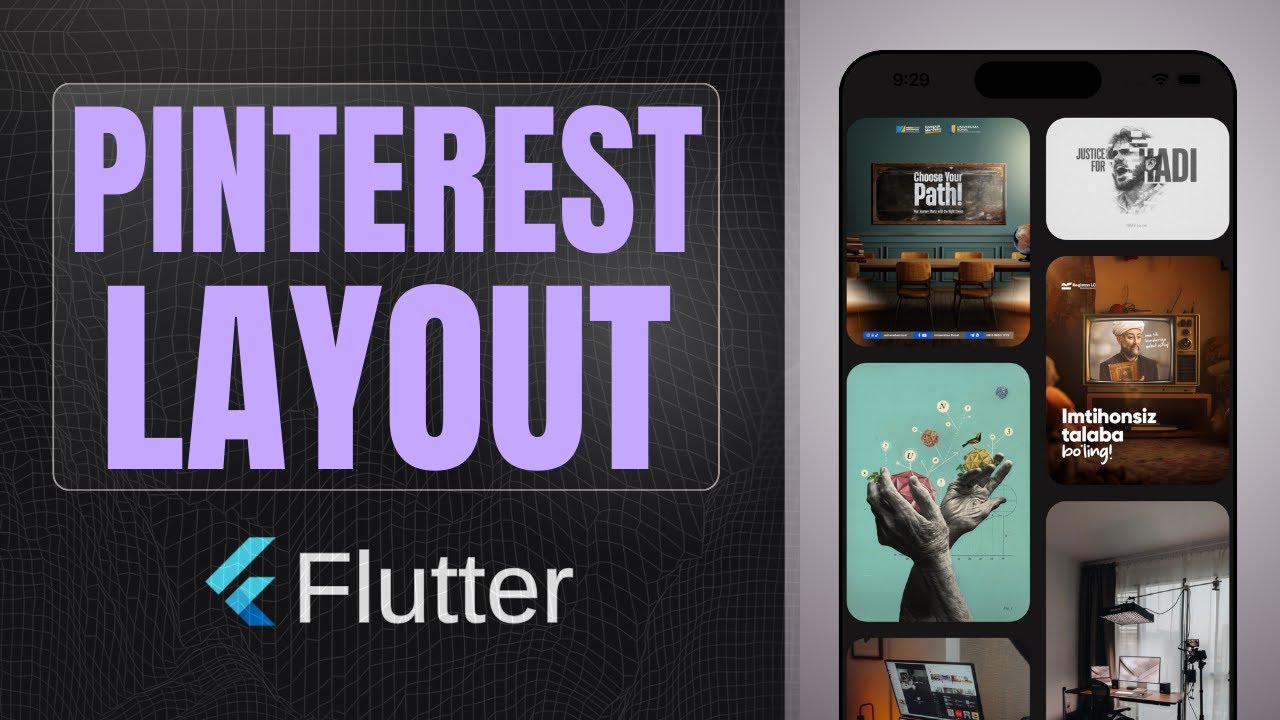Staggered GridView | Make Pinterest Styled Layout in Flutter