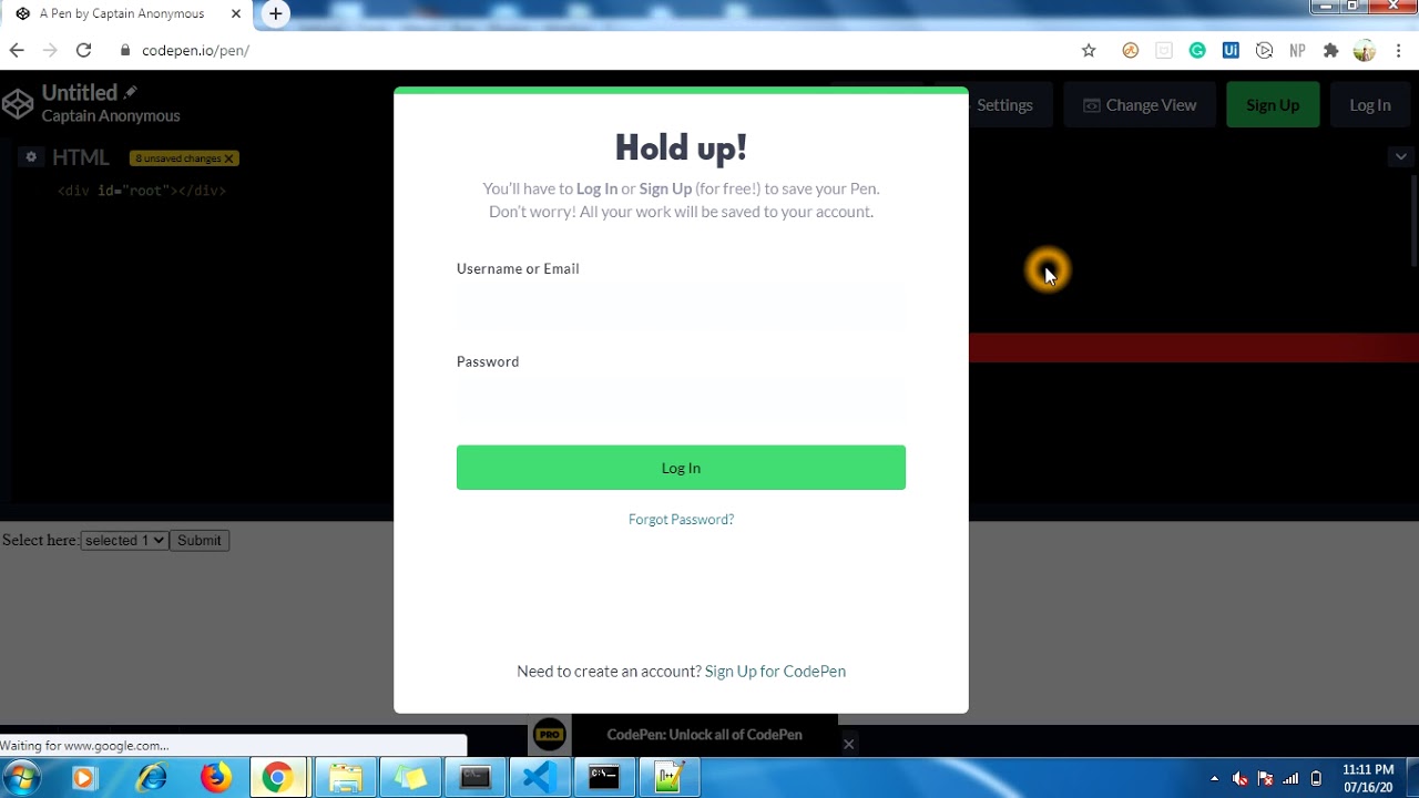 Online code editor set up for Reactjs