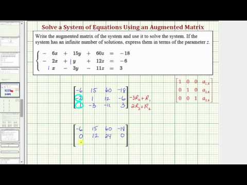 Ex: Solve a System of Equation By Writing an Augmented Matrix in RREF ...