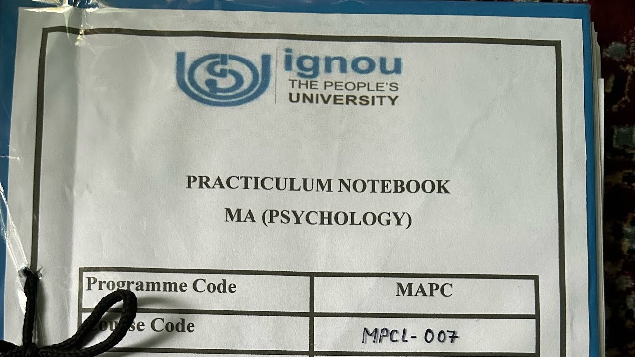 IGNOU MAPC First Year Practical No 1: Behaviour Testing 16PF.