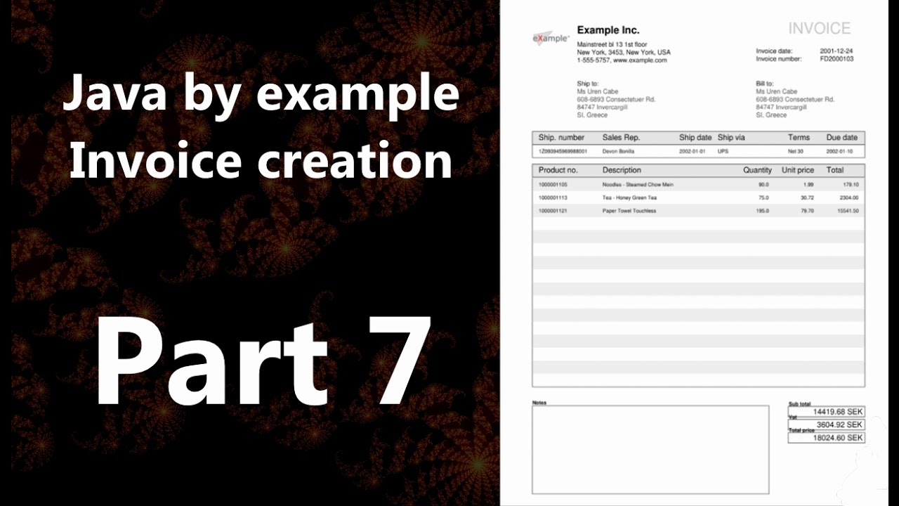 Invoice creation part 7 (Java by Example)