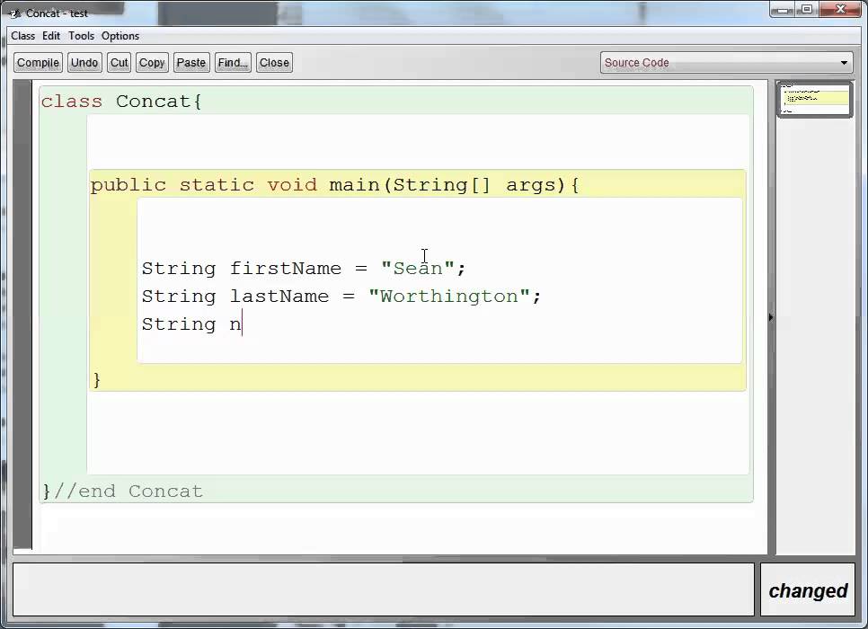 Concatenation of Strings in Java