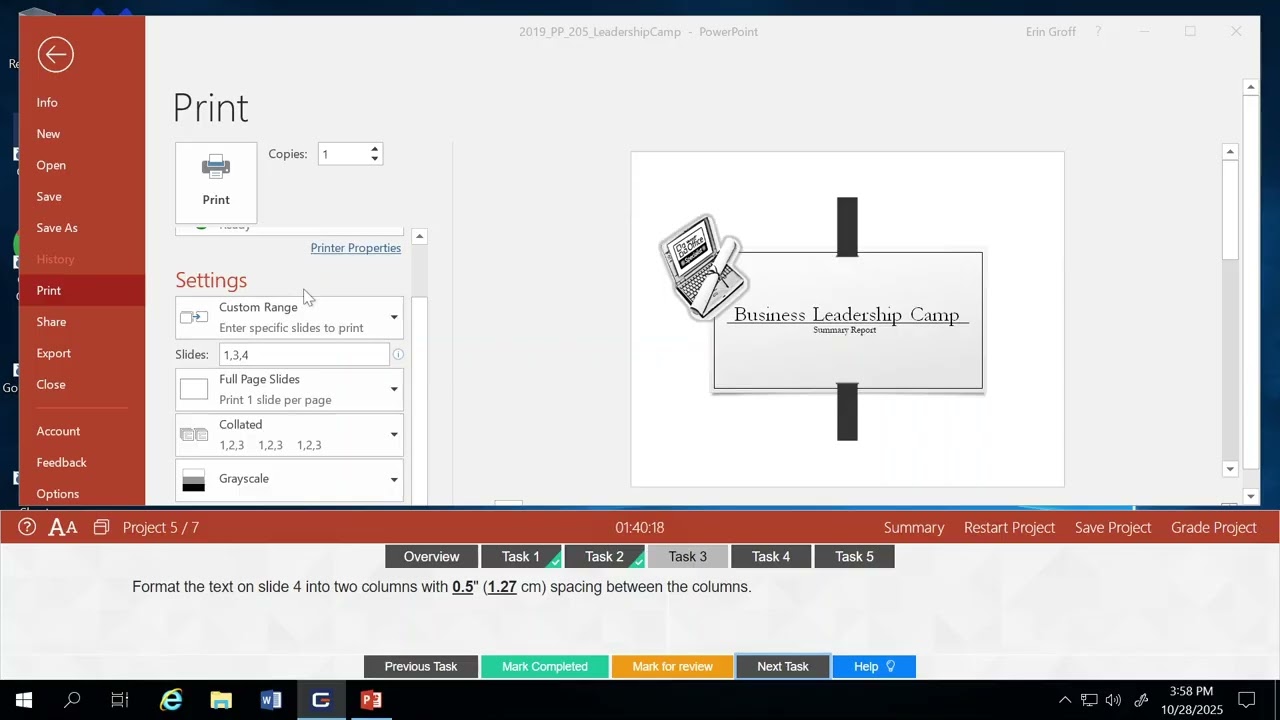 PowerPoint 2019 Practice Exam 2 Project 5
