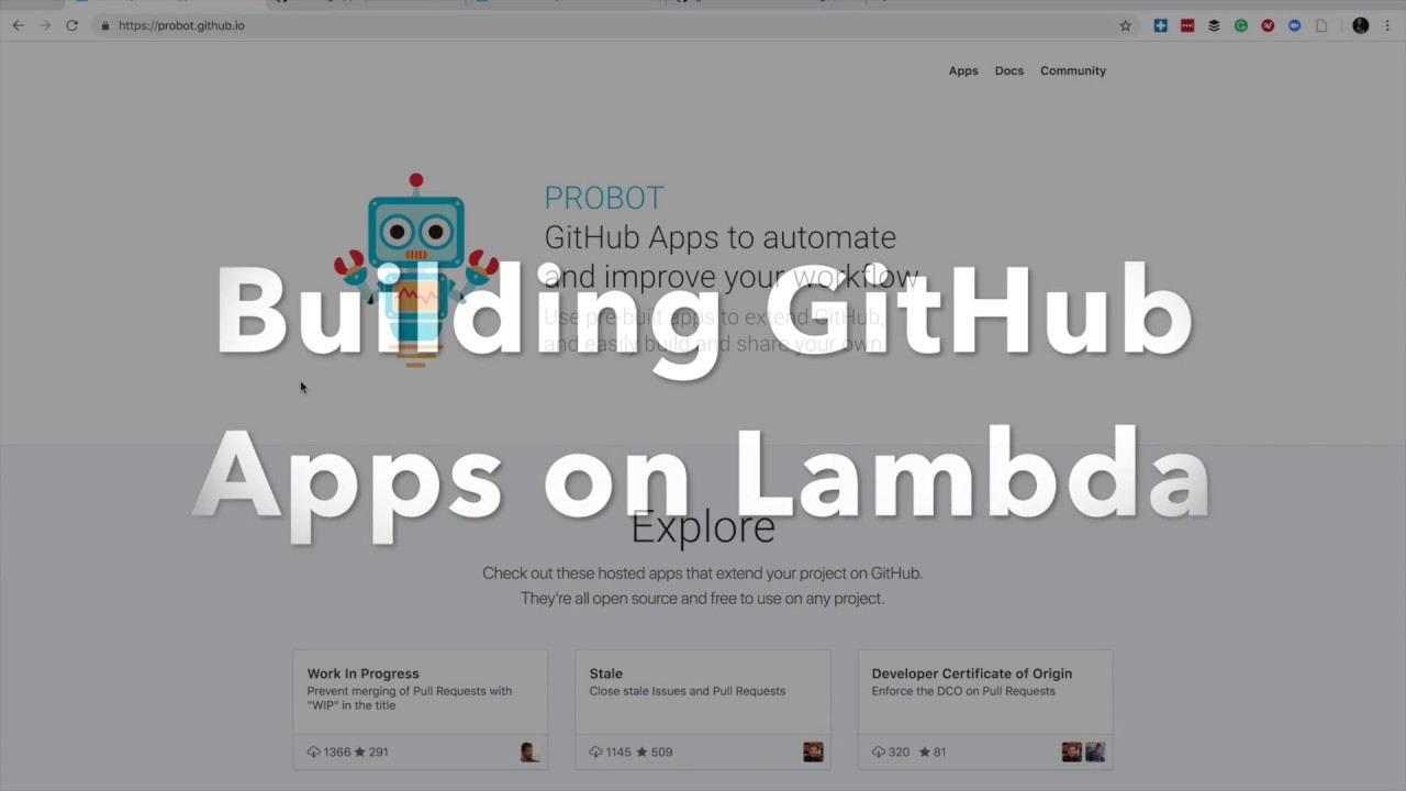 Build a GitHub App that can automate workflow and deploy to AWS Lambda.