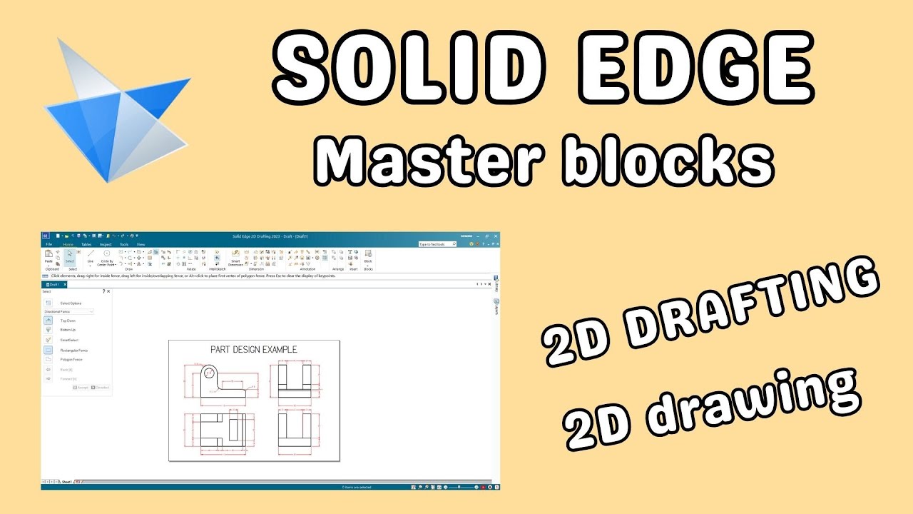 Solid Edge 2D drafting master blocks