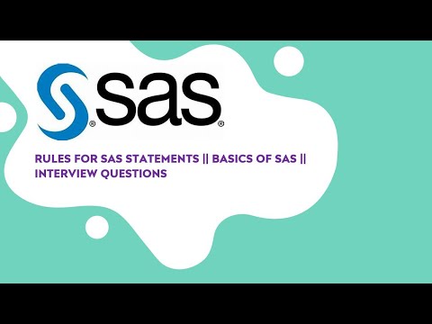 Rules For SAS Statements || Basics Of SAS