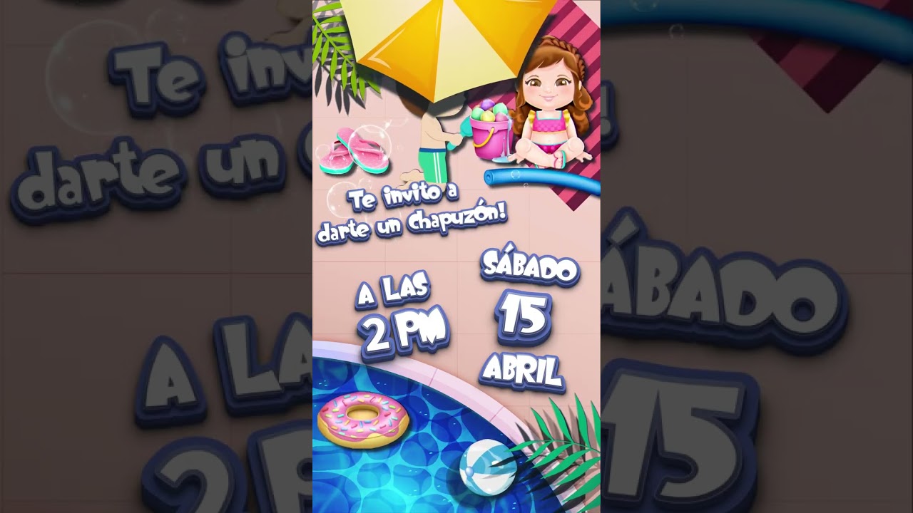 Invitación Digital Pool Party Kids