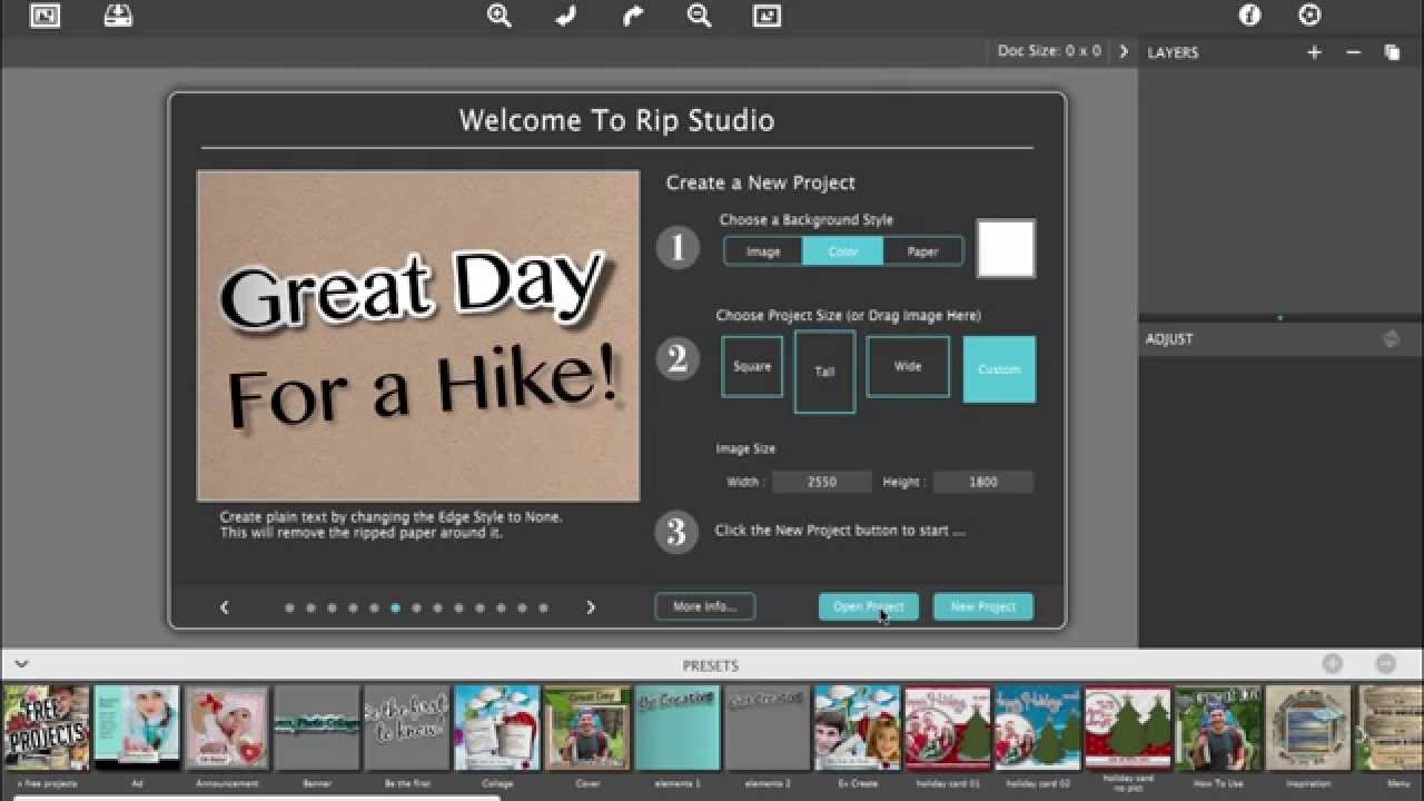 Rip Studio - Open a Project