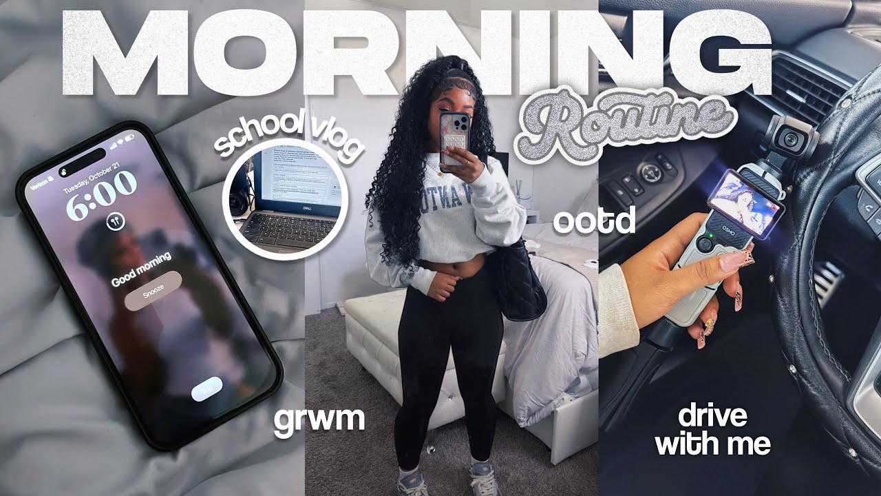 MY *realistic* 6AM MORNING ROUTINE ♡ ootd, hygiene, school, chit chat, drive with me