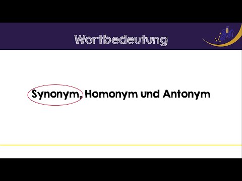 Wortbedeutung 1 - Synonym