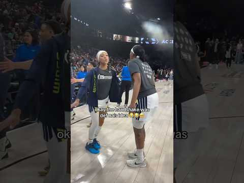 DiJonai Carrington and NaLyssa Smith have the cutest pregame handshake ever 🥰
