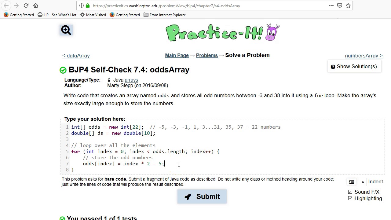 Building Java Programs Chapter 7 Self-Check 7.4 oddsArray