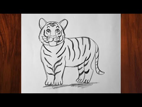 How to draw tiger step by step 🐯 | Easy Tiger Drawing 🐅 | Tiger Drawing most simple ever
