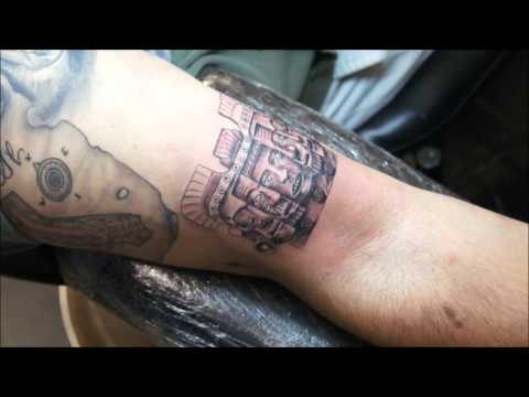 MisterE Gettin Tatted up in Venice Beach Ca ( Aztec symbol for Rebirth )