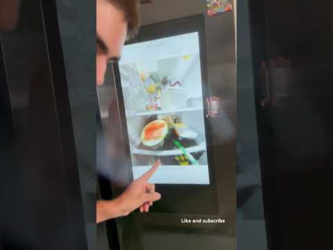 Expensive fridge with tv and camera