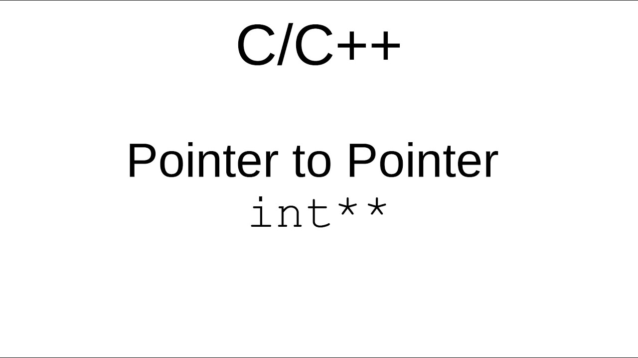 C/C++: Pointer to Pointer (int**) Explained