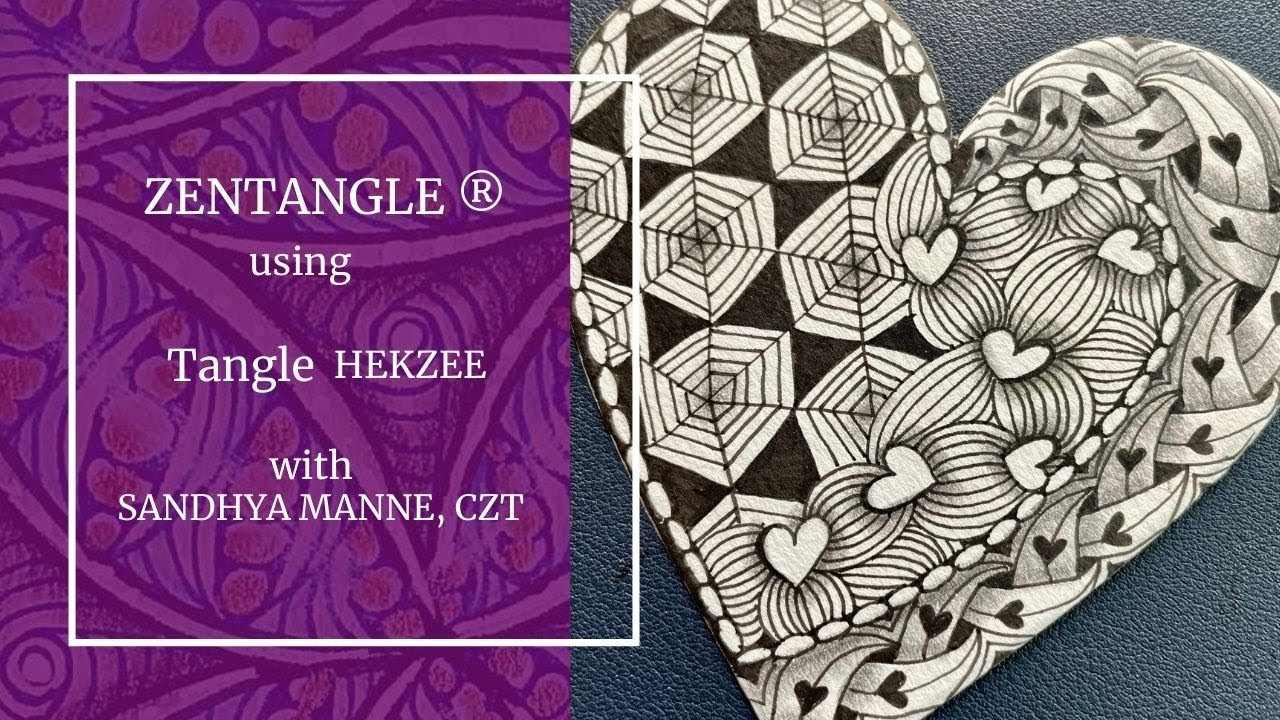 Zentangle® Mini Project with Tangle HEKZEE beginners tutorial