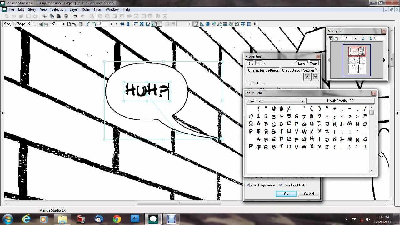 How to Insert Special Text Characters in Manga Studio 4 EX